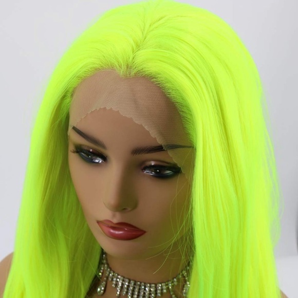 Accessories | Limeade 24 Neon Yellow Lace Front Wave Wig Nwt | Poshmark